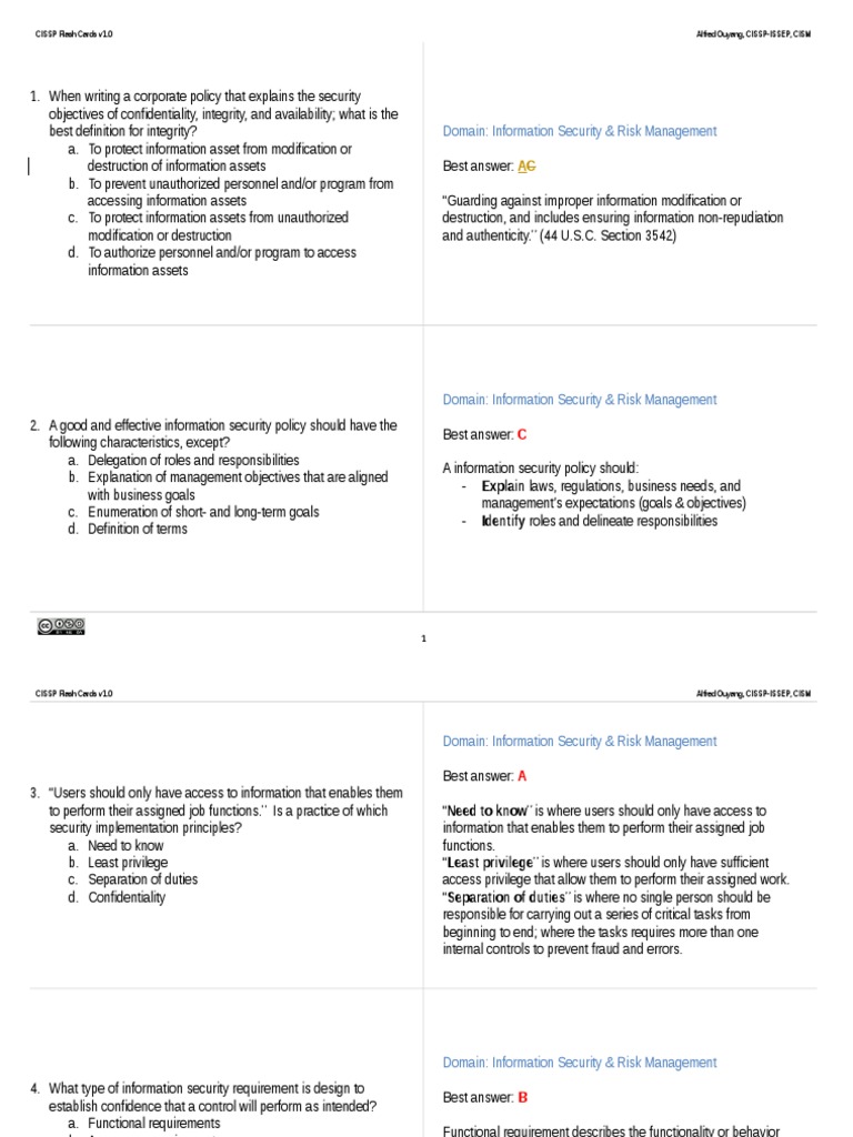 0-CISSP Flash Cards Draft 6-6-2010 | PDF | Computer Network | Internet ...