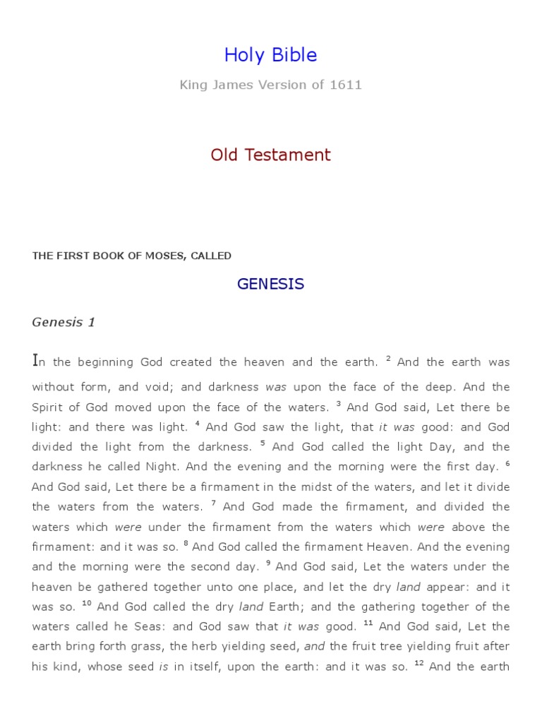 Holy Bible | PDF | Ham (Son Of Noah) | Noah