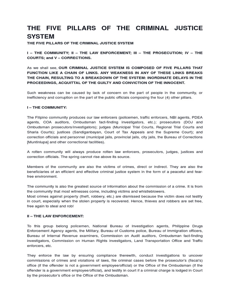 The Five Pillars of the Criminal Justice System | Prosecutor | Bail