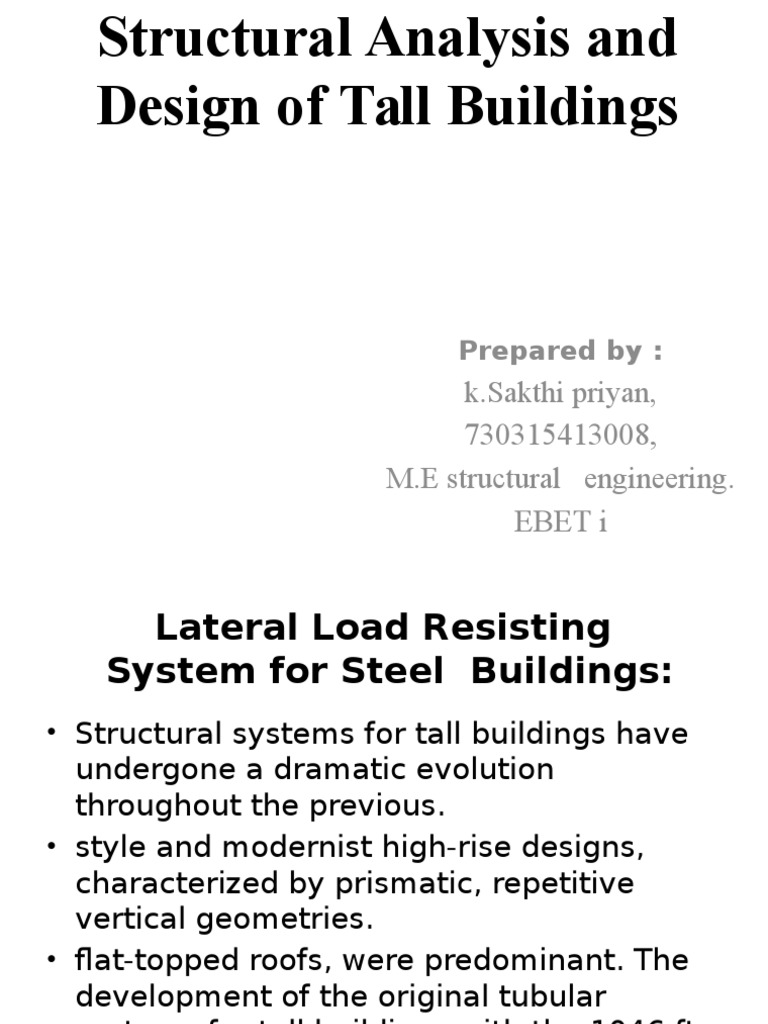 Structural Design of Tall Buildings | PDF | Home & Garden | Technology ...