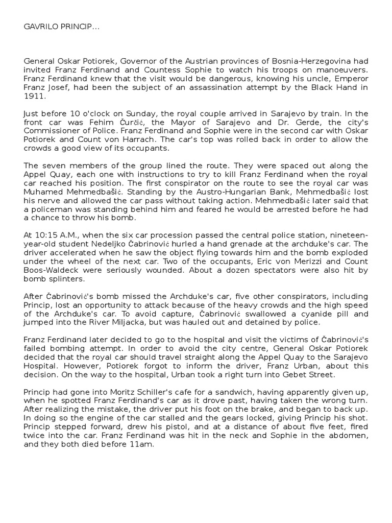 Gavrilo Princip | PDF | Austria Hungary | Violence