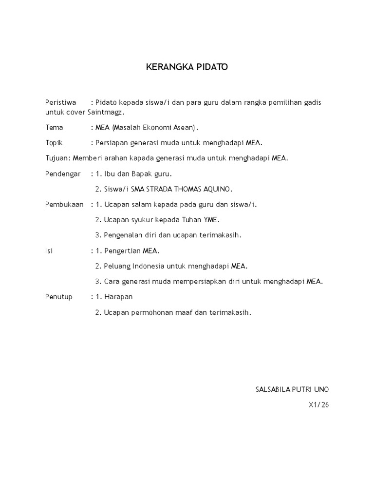 Kerangka Pidato | PDF