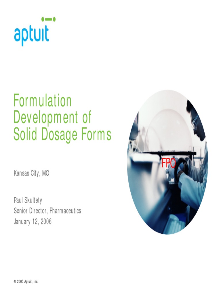 Formulation Development of Solid Dosage Form | PDF | Tablet (Pharmacy ...