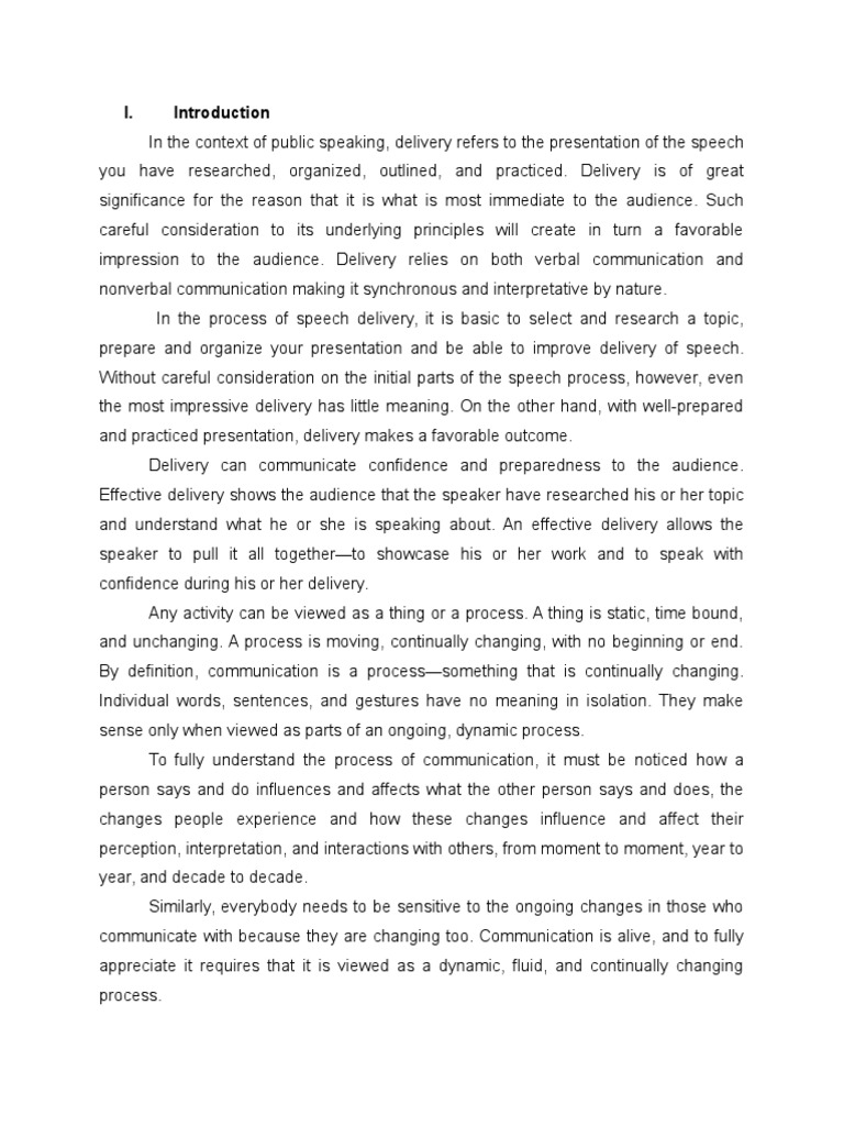 Proper Deliberation Thesis | Public Speaking | Memory