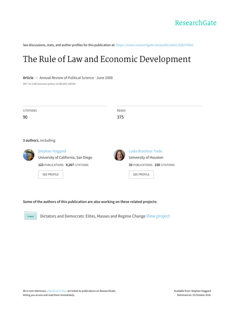 A ImpThe Rule of Law and Economic Development | PDF | Judiciaries ...