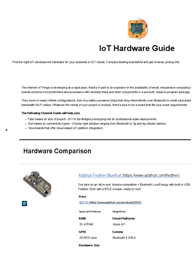 IoT Hardware 2016 Prototyping Boards and Development Kits | PDF ...