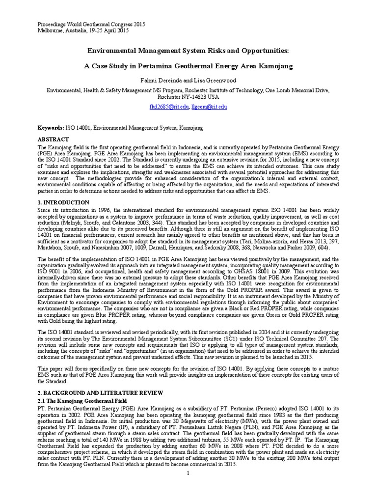 ISO 14001 Risk & Opportunity | PDF | Risk Assessment | Risk