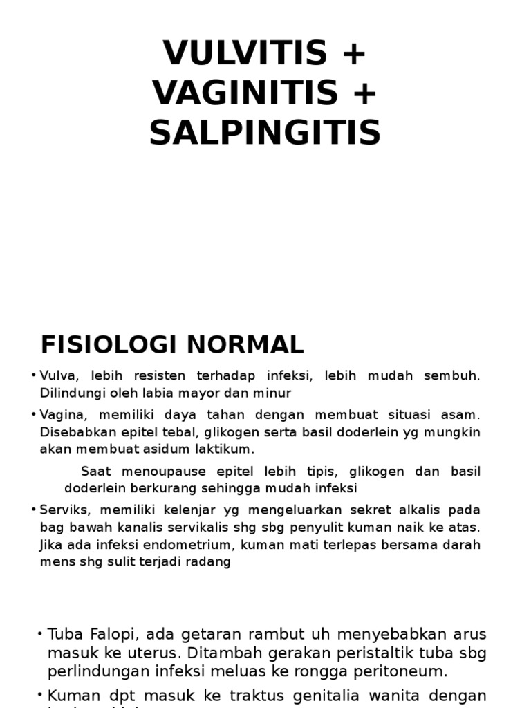 Panduan Vulvitis, Vaginitis, dan Salpingitis | PDF | Sains & Matematika | Kesehatan Holistik