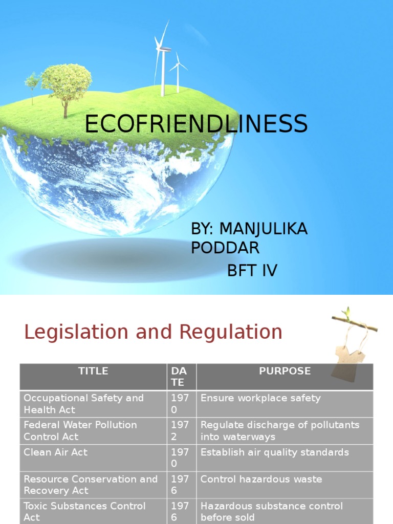 Eco Friendliness | Textiles | Occupational Safety And Health