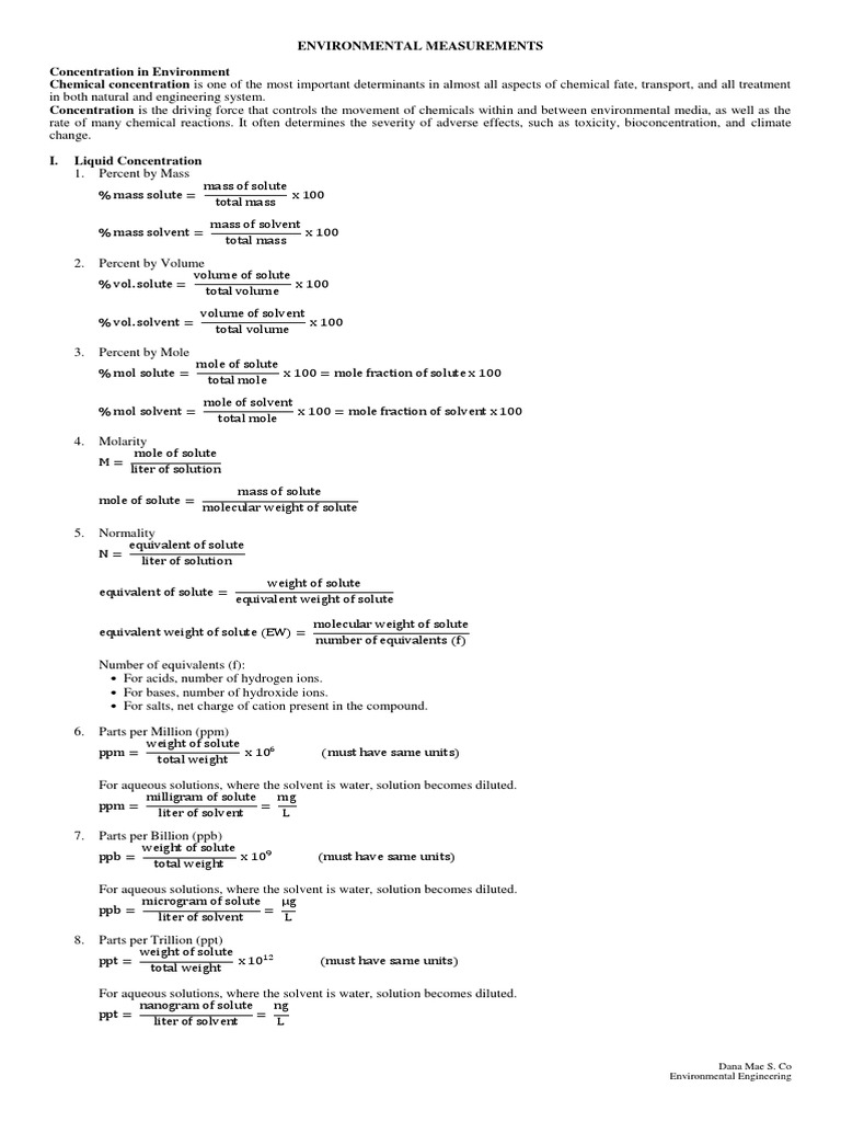 Environmental Measurements | PDF