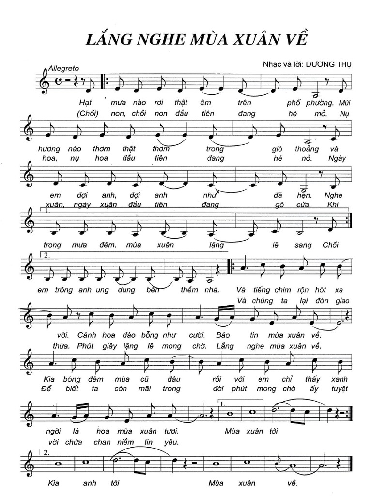 Lang Nghe Mua Xuan Ve PDF | PDF