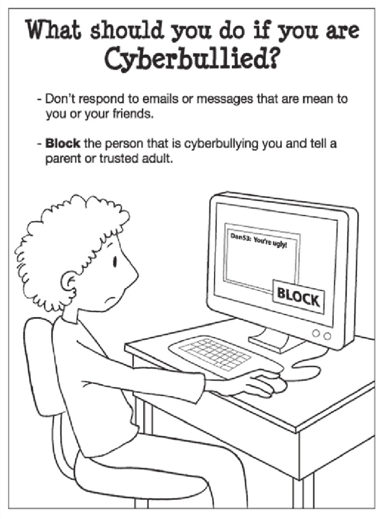 Cyberbullying Coloring Page | PDF