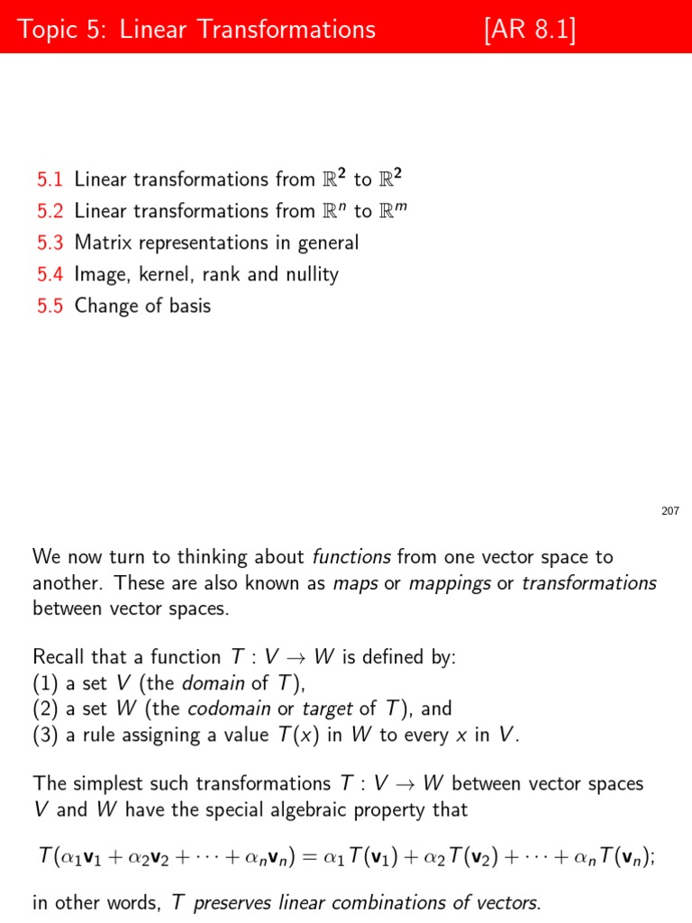 5 Linear Transformations | PDF