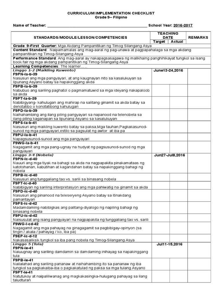 Grade 9 First Quarter | PDF