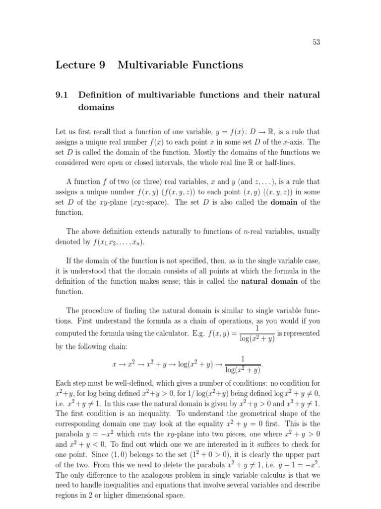 9-Multivariable Functions PDF | PDF | Teaching Methods & Materials ...