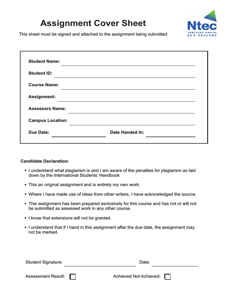 Assignment Cover Sheet: Student Name | PDF