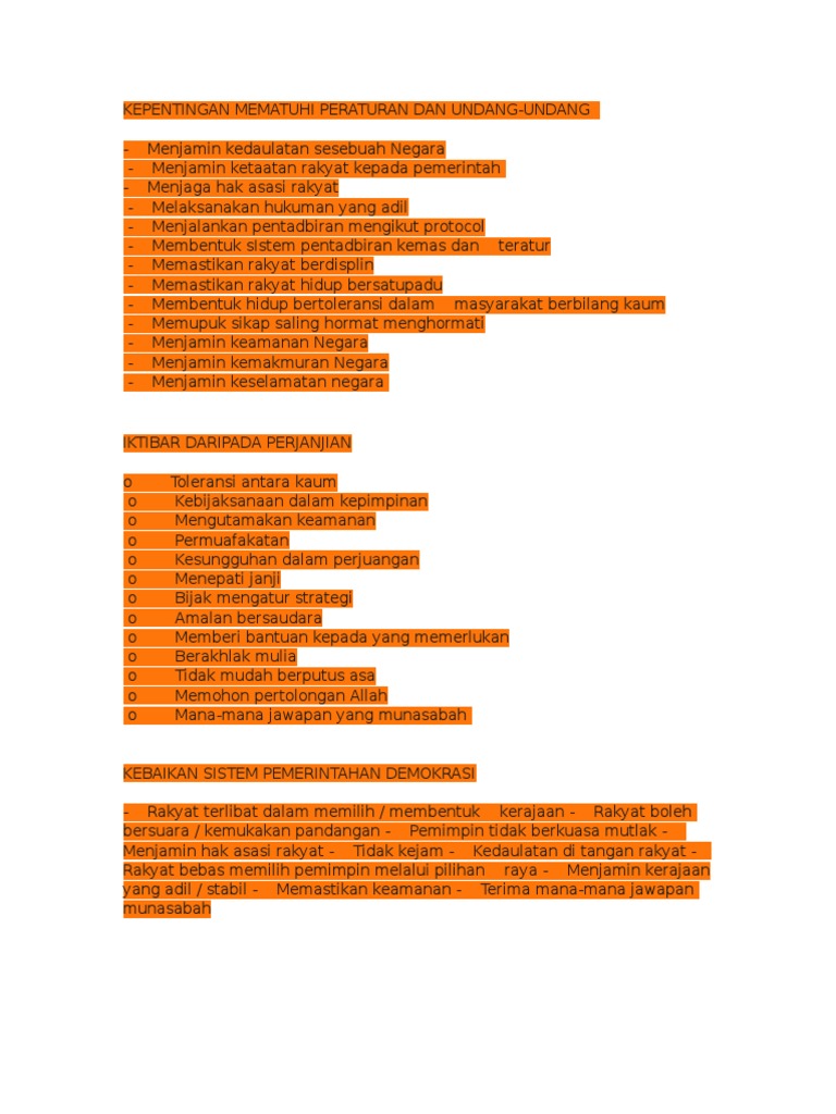 Kepentingan Mematuhi Peraturan Dan Undang | PDF