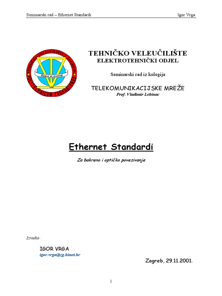 Igor Vrga - Ethernet Standardi | PDF