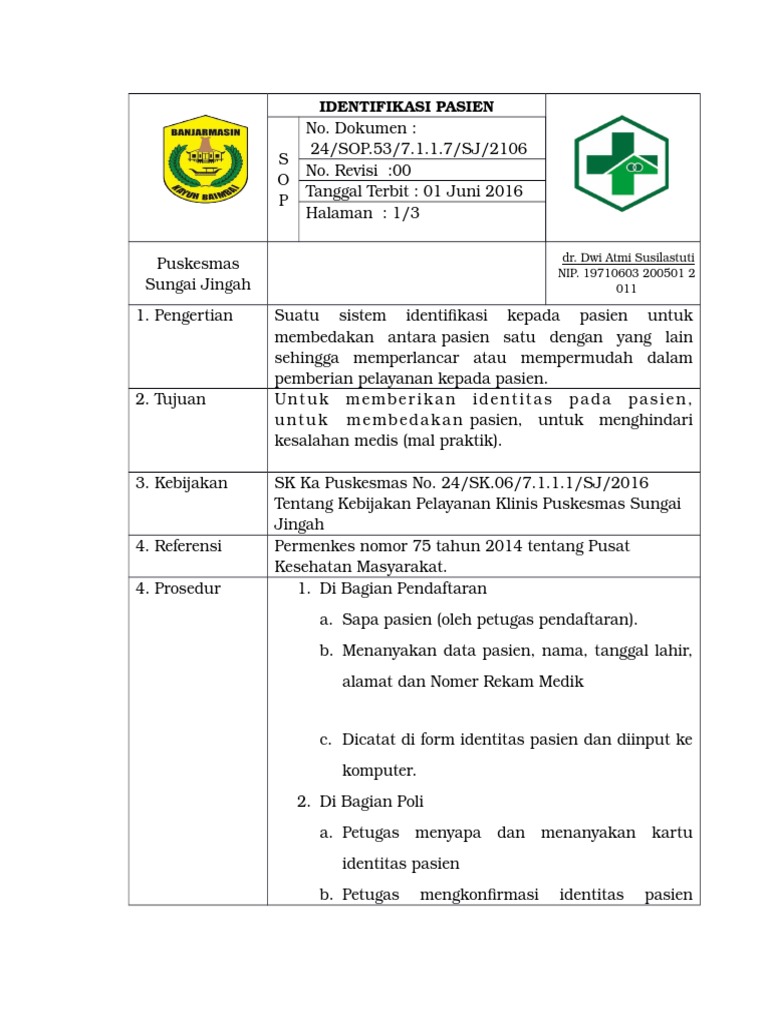 Identifikasi Pasien | PDF | Pengembangan Diri | Sains & Matematika