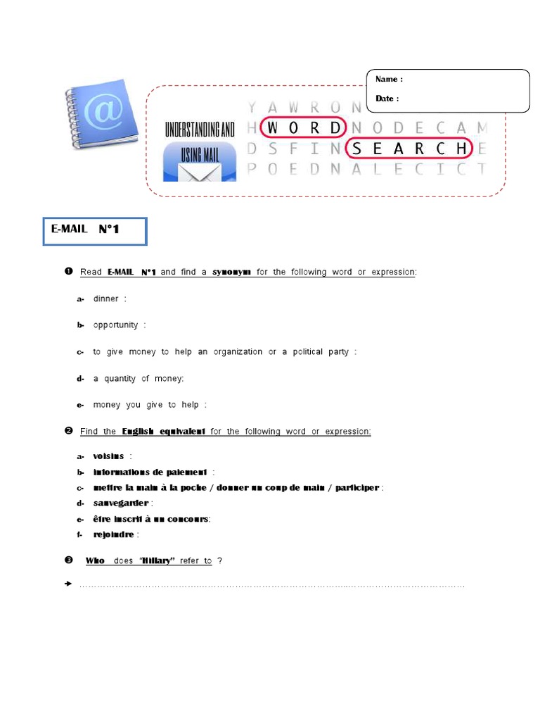 Email Vocabulary and Reference Guide | PDF