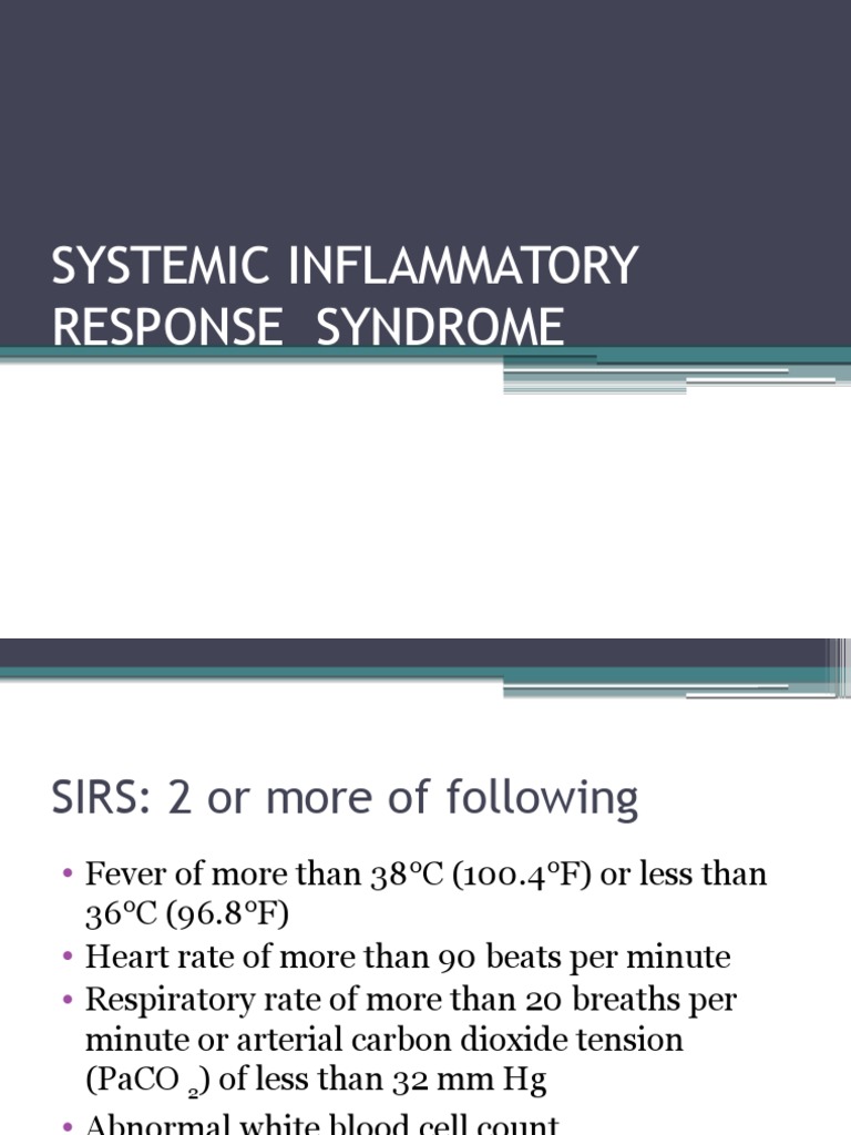 Systemic Inflammatory Response Syndrome | PDF | Inflammation | Cytokine