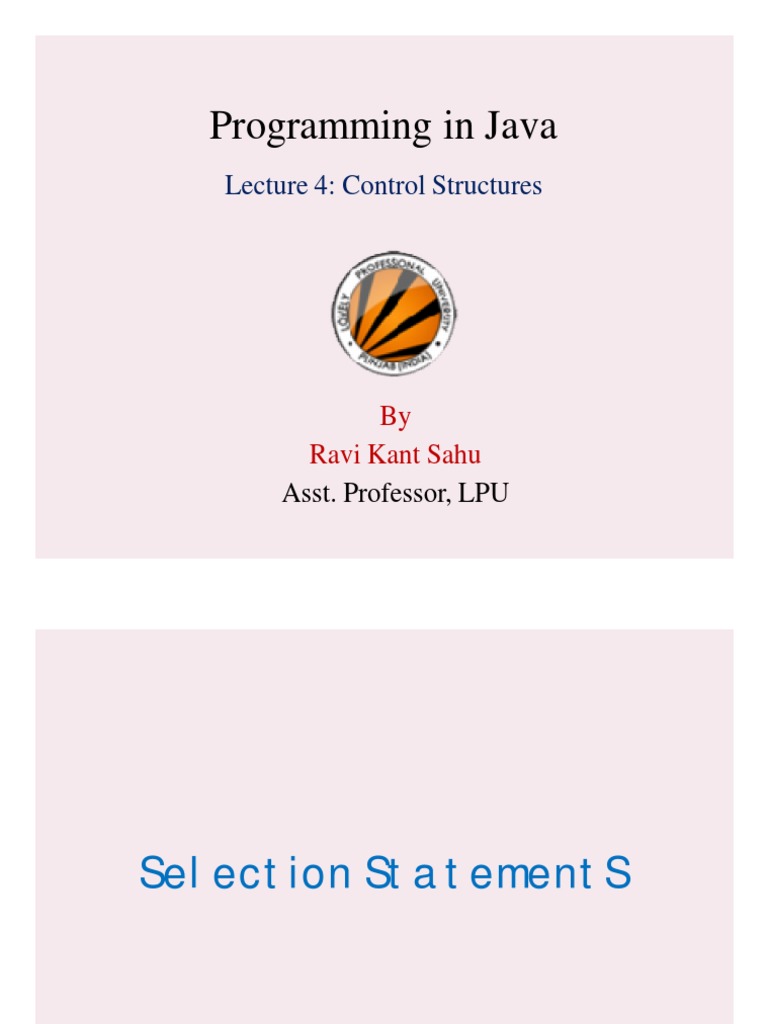 Controlstructures 130814045813 Phpapp02 | PDF | Control Flow | Computer Programming