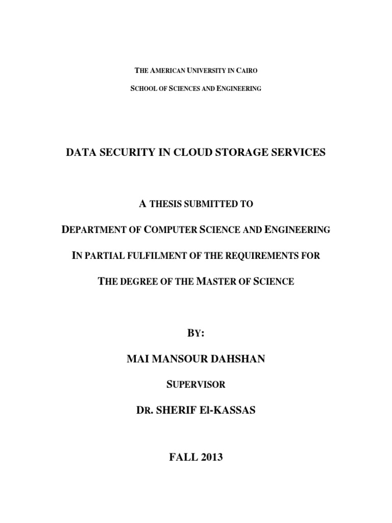 Final Thesis Document 2014-1 PDF | PDF | Cloud Computing | Encryption
