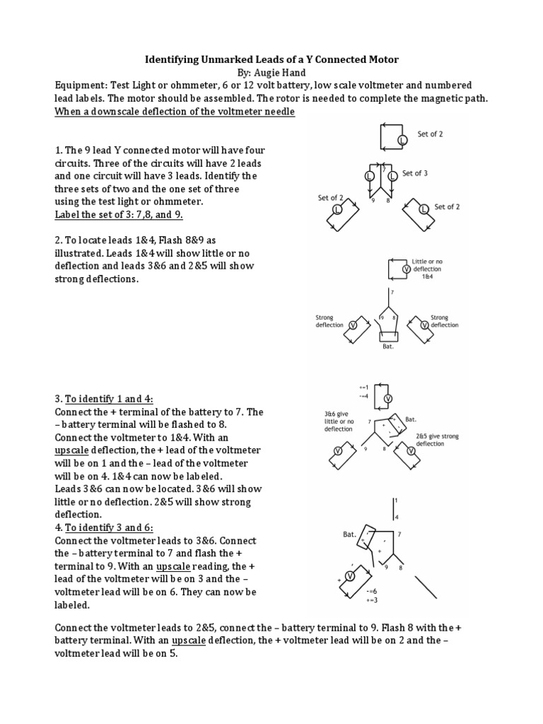 Identifying Unmarked Leads of A Y Connected Motor | PDF | Power ...