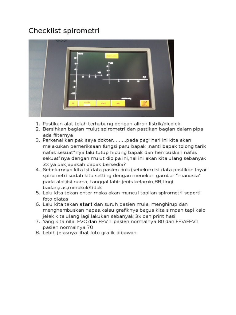 Checklist Spirometri | PDF