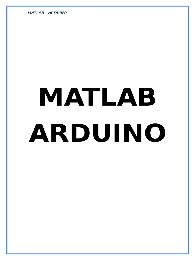 Manual Arduino Matlab | PDF | Arduino | Almacenador intermediario de datos