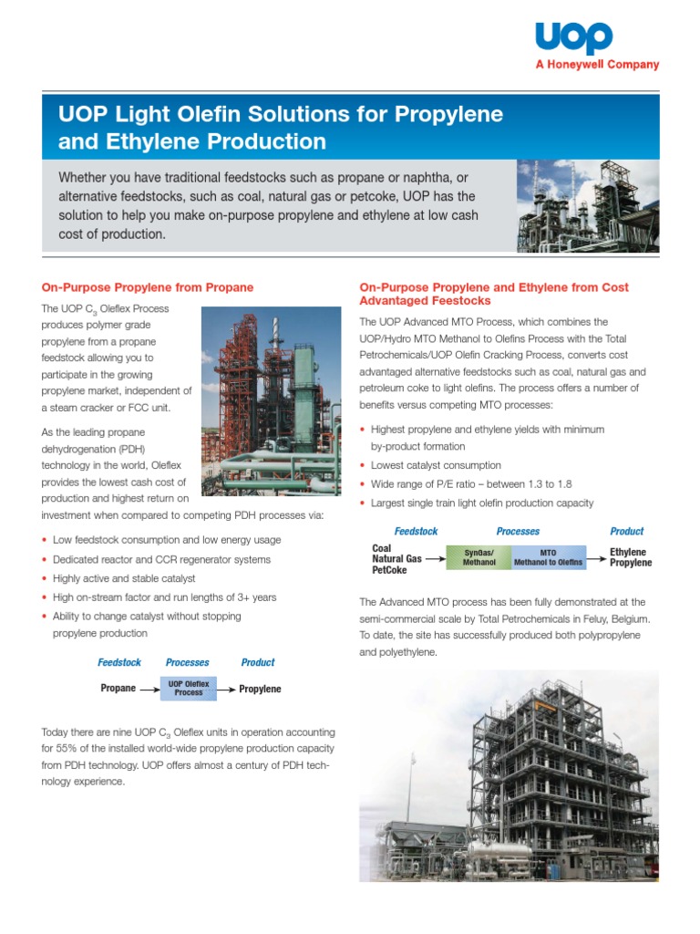 UOP Olefin Production Solutions Brochure | PDF | Cracking (Chemistry ...