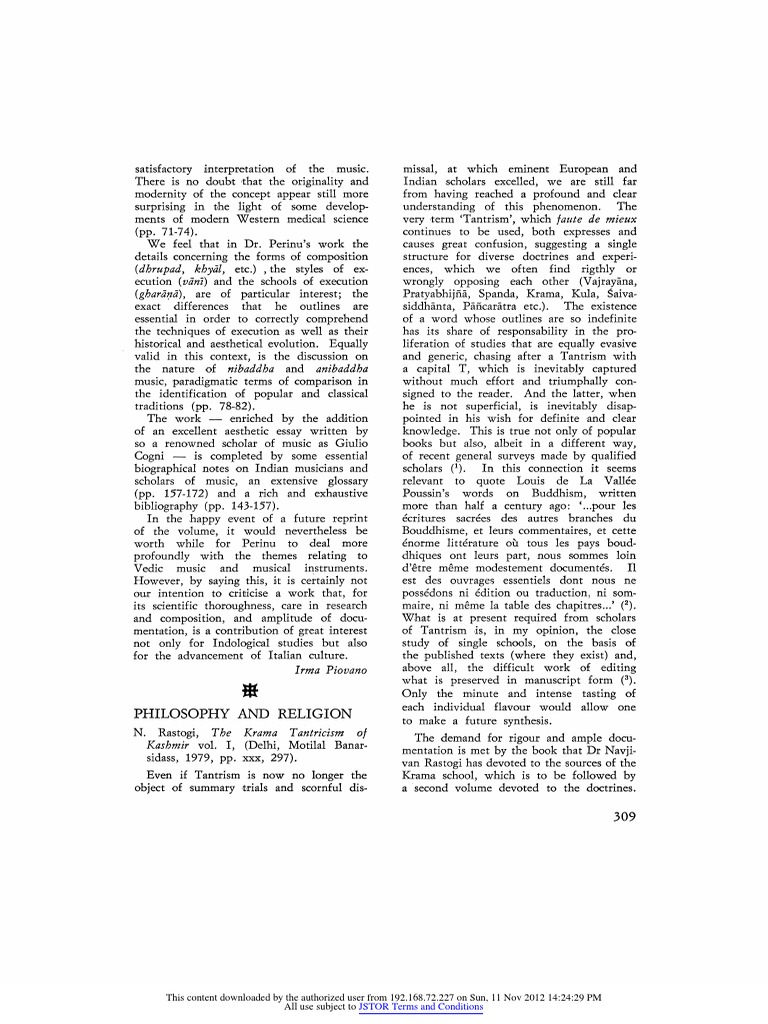 The Krama Tantricism of Kashmir Vol. I by N. Rastogi Review by Raffaele ...