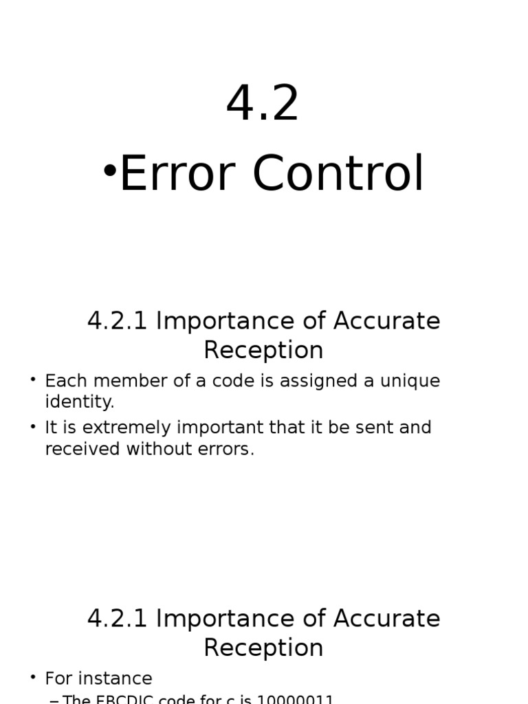 Error Control, Parity Check, Check Sum, VRC | PDF | Error Detection And ...