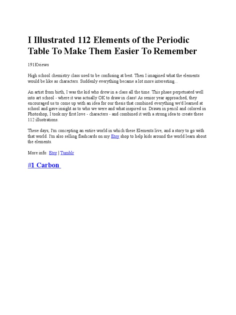 I Illustrated 112 Elements of The Periodic Table To Make Them Easier To ...