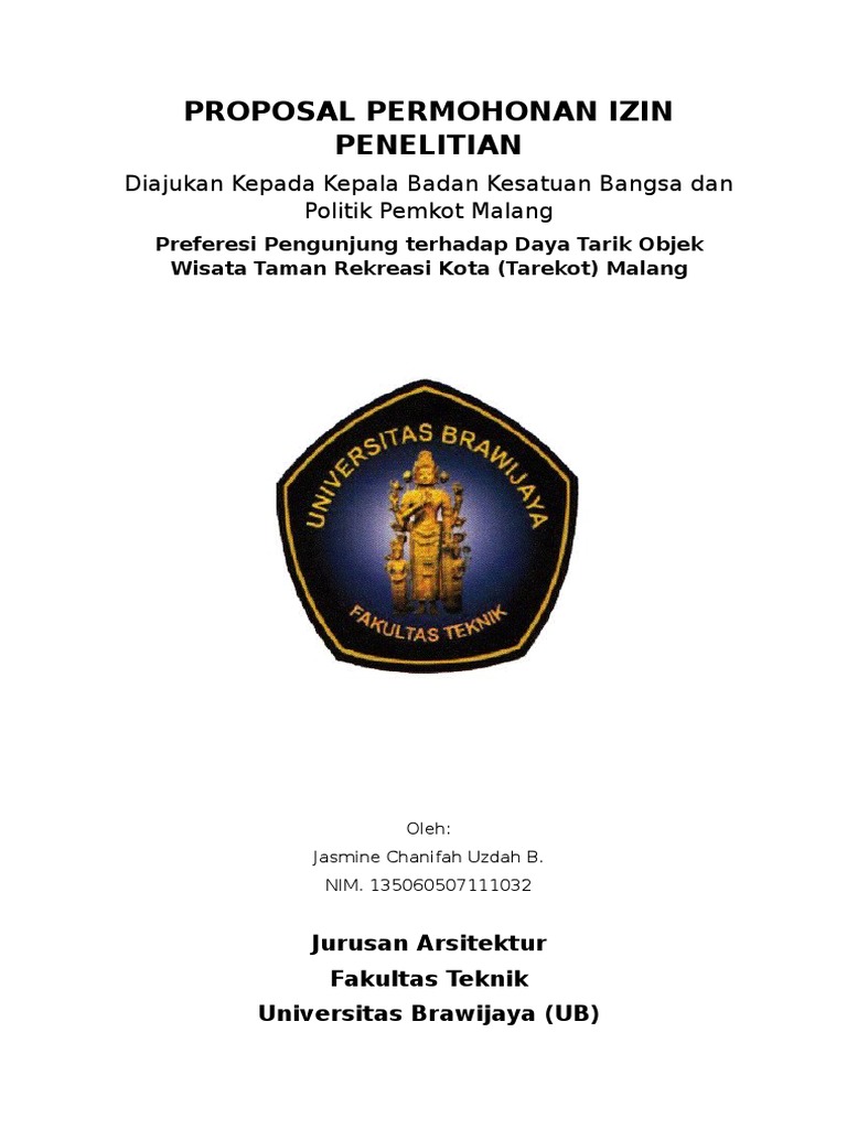 Proposal Permohonan Izin Penelitian Ib | PDF