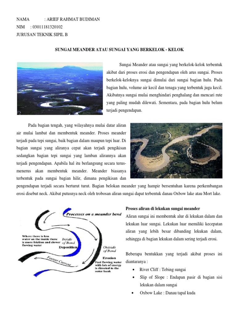 SUNGAI MEANDER Atau Sungai Yang Berkelok-Kelok | PDF | Perjalanan ...