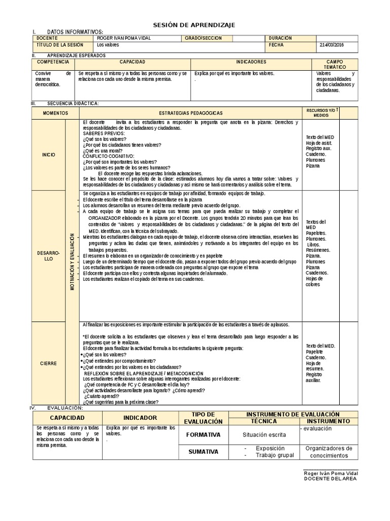 SESIÓN DE APRENDIZAJE - N° 26 | Aprendizaje | Maestros
