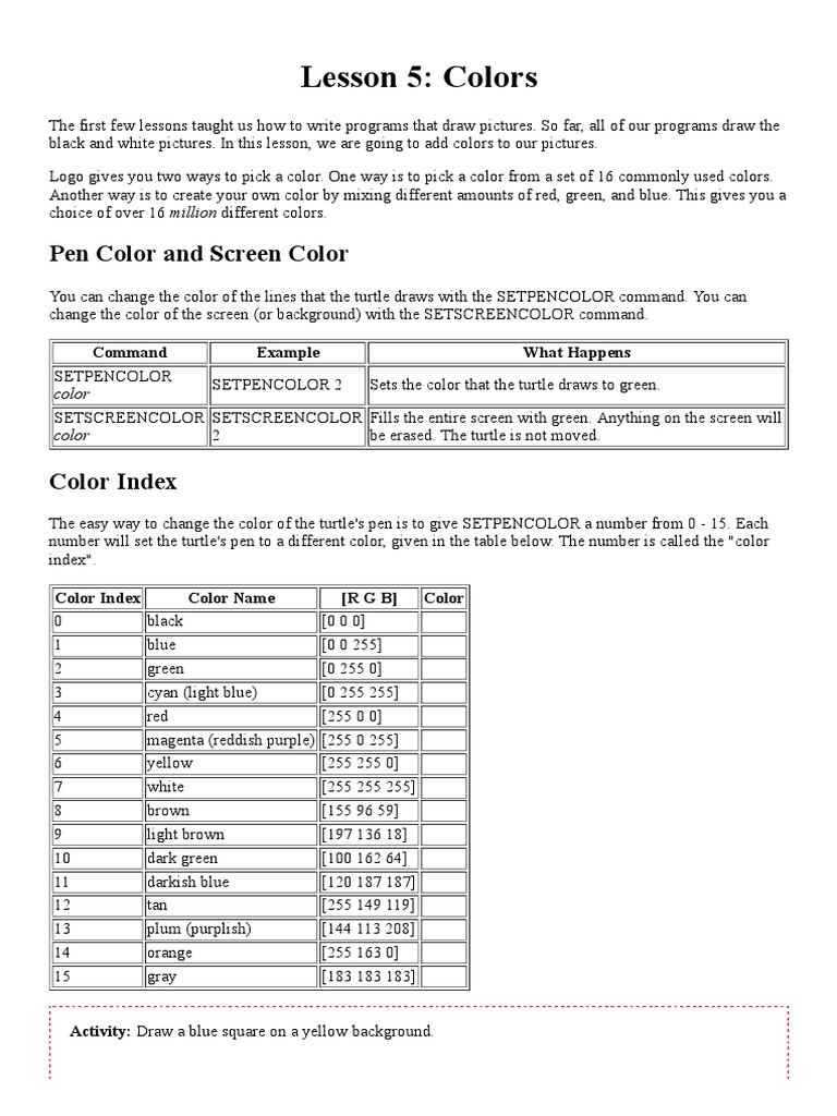 Logo Color Programming Basics | PDF | Rgb Color Model | Magenta