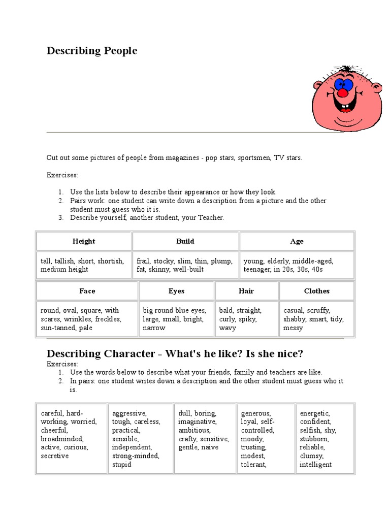 Describing People: Height Build Age | PDF