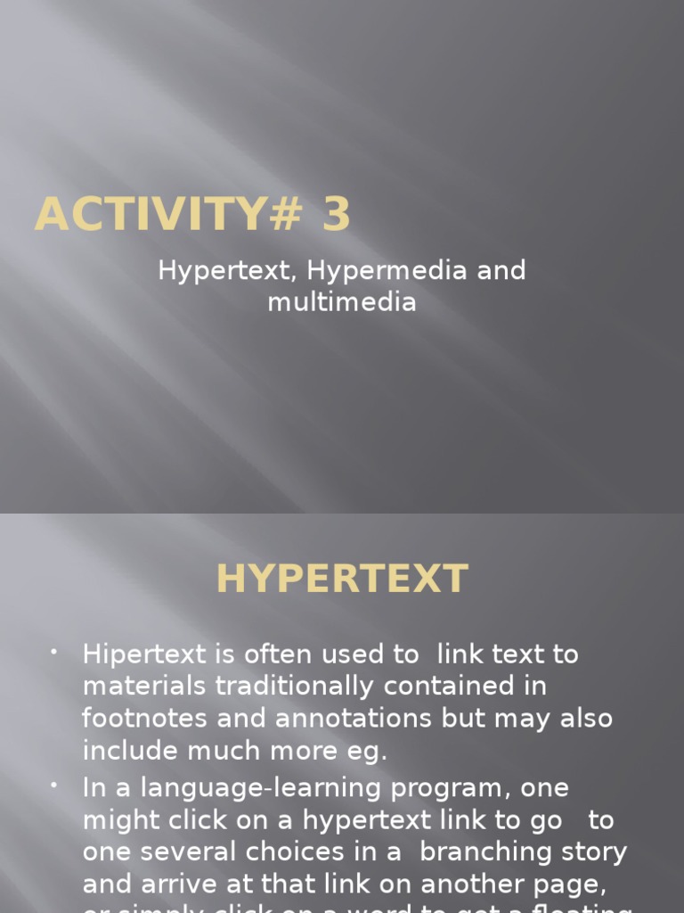 Activity #3 | Download Free PDF | Hypertext | Multimedia