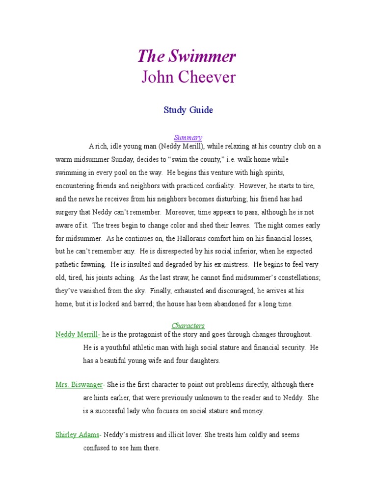 The Swimmer John Cheever | PDF | Narration