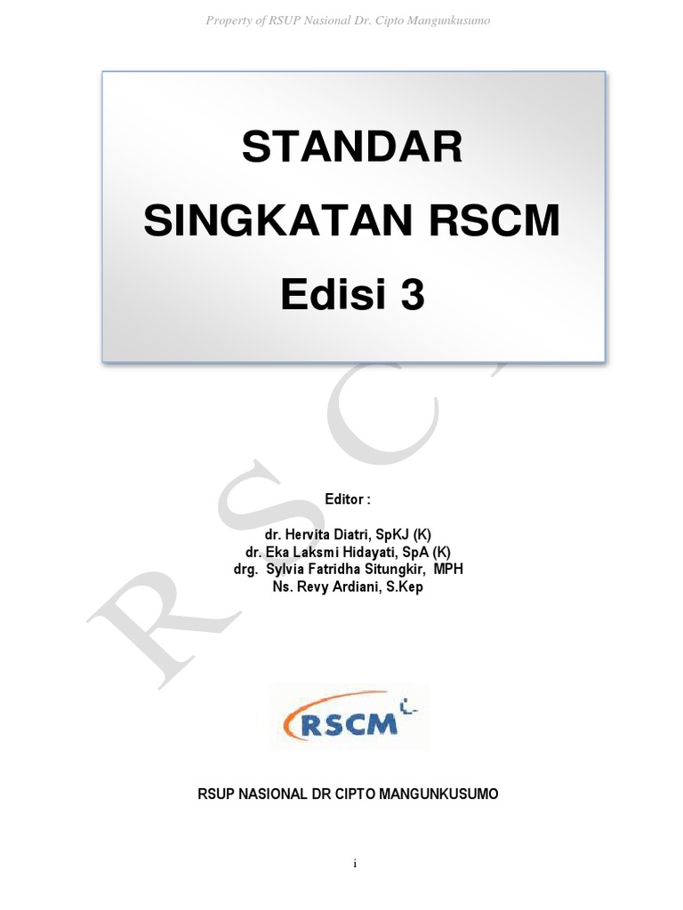 DRAFT STANDAR SINGKATAN RSCM EDISI 3 Final 13052016 | PDF
