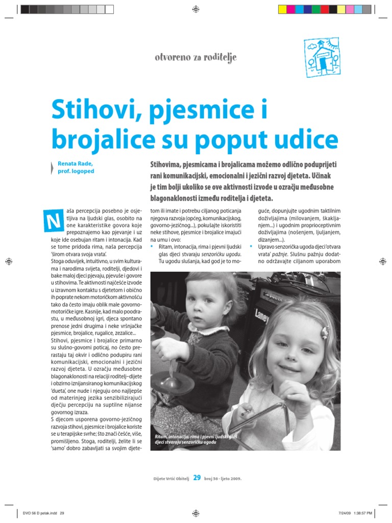56 DVO 10 Stihovi Pjesmice I Brojalice Su Poput Udice PDF | PDF