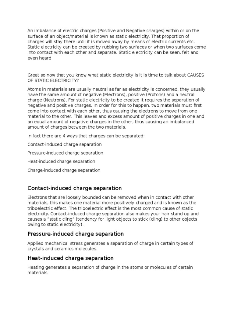 Contact-Induced Charge Separation | PDF