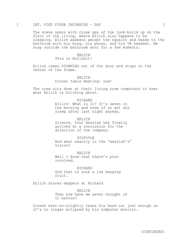 Script Silicon Valley | PDF