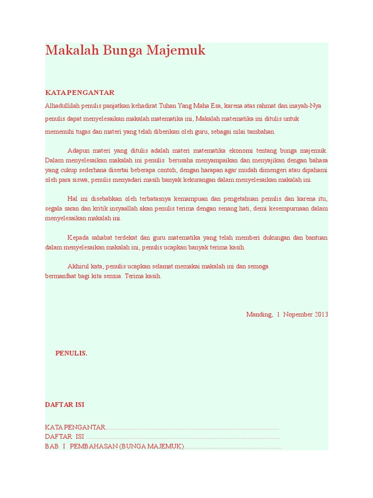 Makalah Bunga Majemuk | PDF