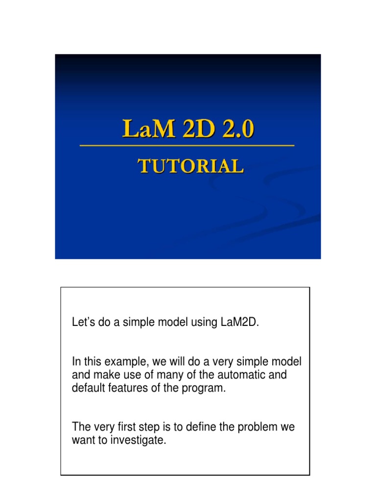 Tutorial LaM2D LaModel 2D | PDF | Menu (Computing) | Microsoft Excel