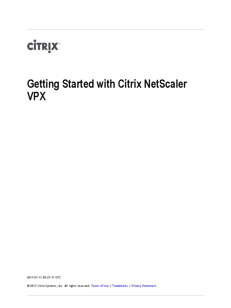 Getting Started With Citrix NetScaler | PDF | Citrix Systems | Load ...