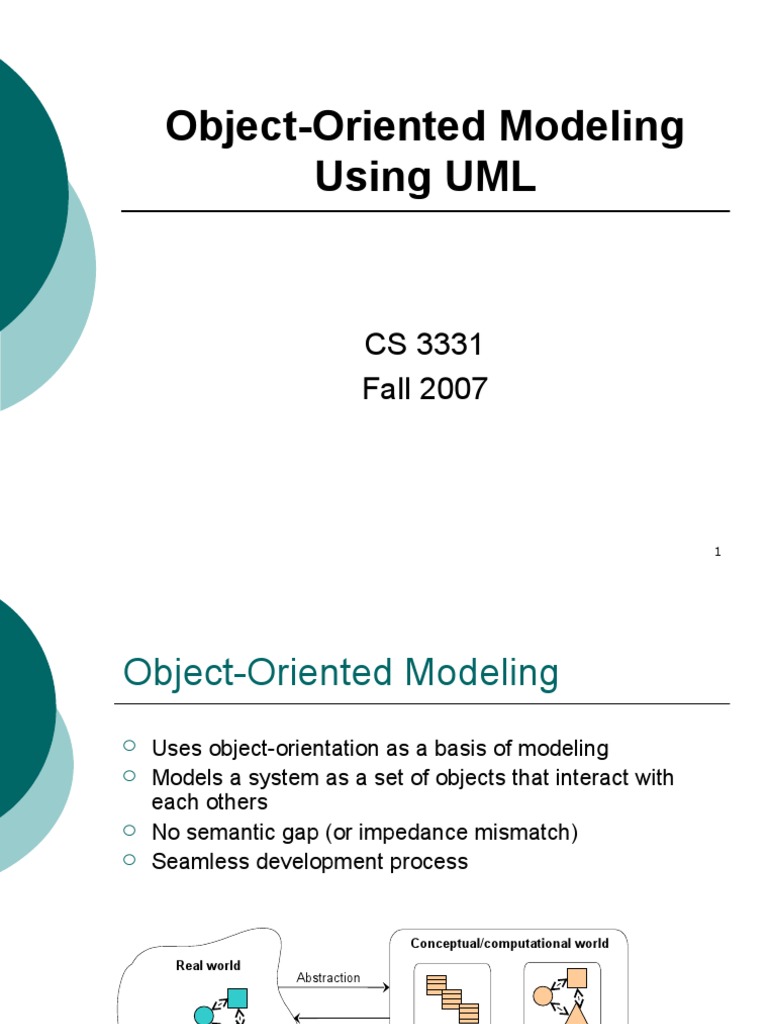 Object-Oriented Modeling Using UML: CS 3331 Fall 2007 | PDF | Class (Computer Programming ...