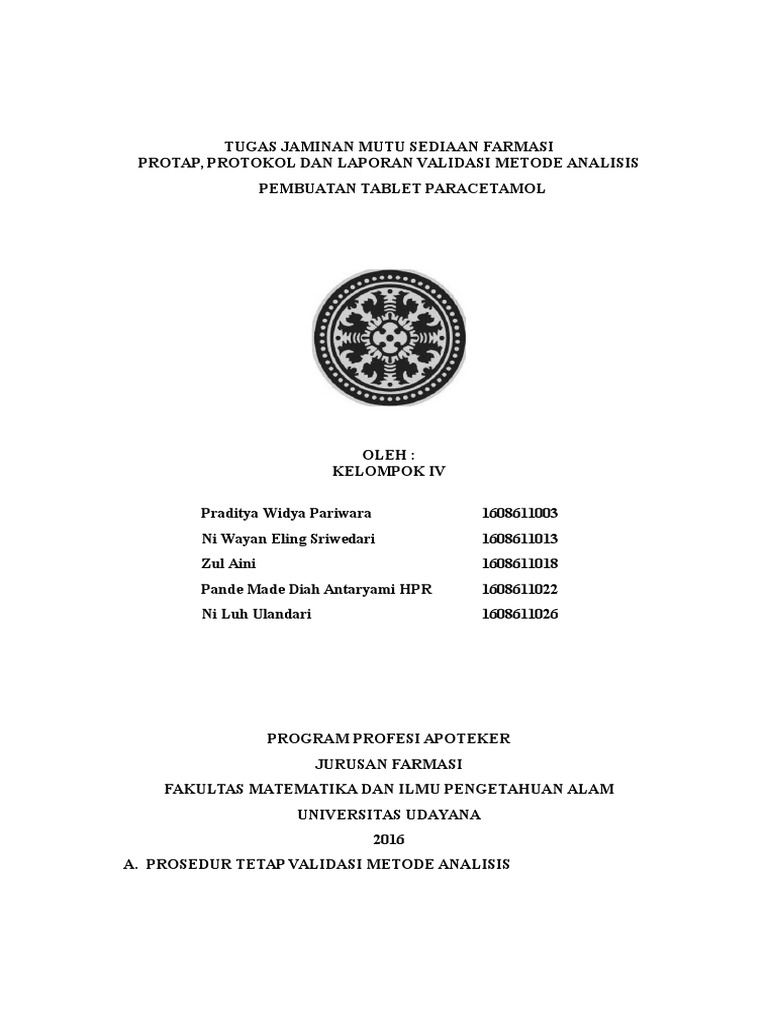 Protap Dan Protokol Tab Paracintamol | PDF